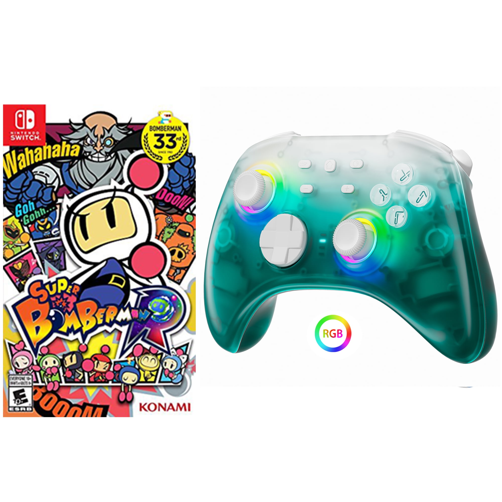 Super Bomberman R Game Disc and Upgraded Switch Pro Controller for ...
