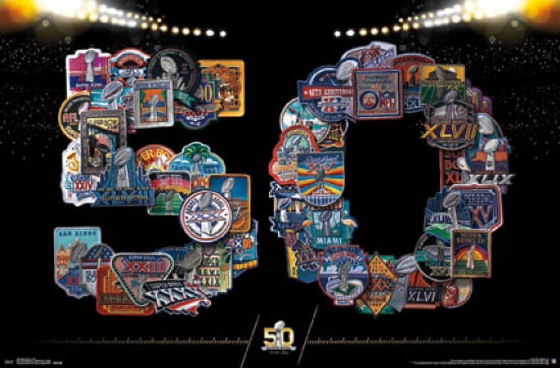 Super Bowl 50 - 50th Poster Print (22 x 34) - Walmart.com