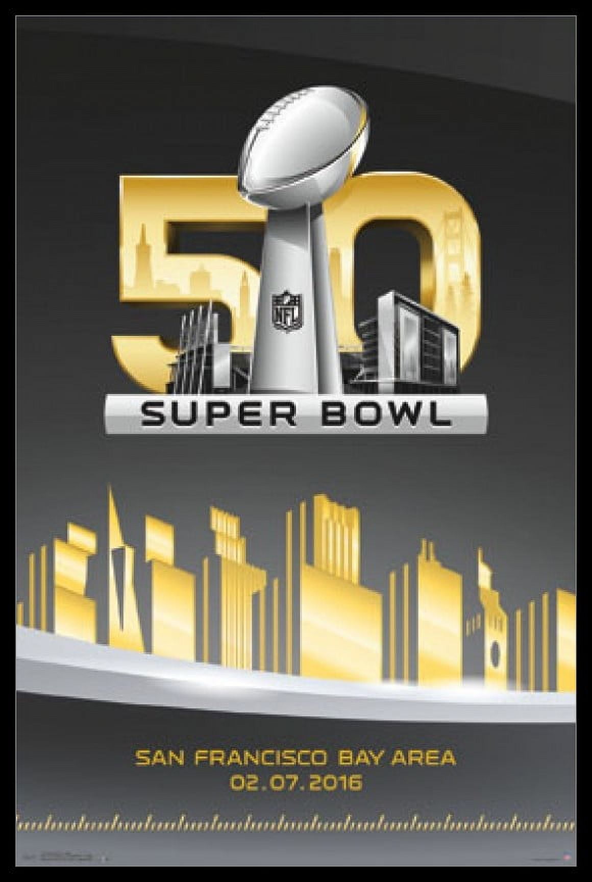 Super Bowl 50 - Logo Laminated & Framed Poster Print (22 x 34 ...
