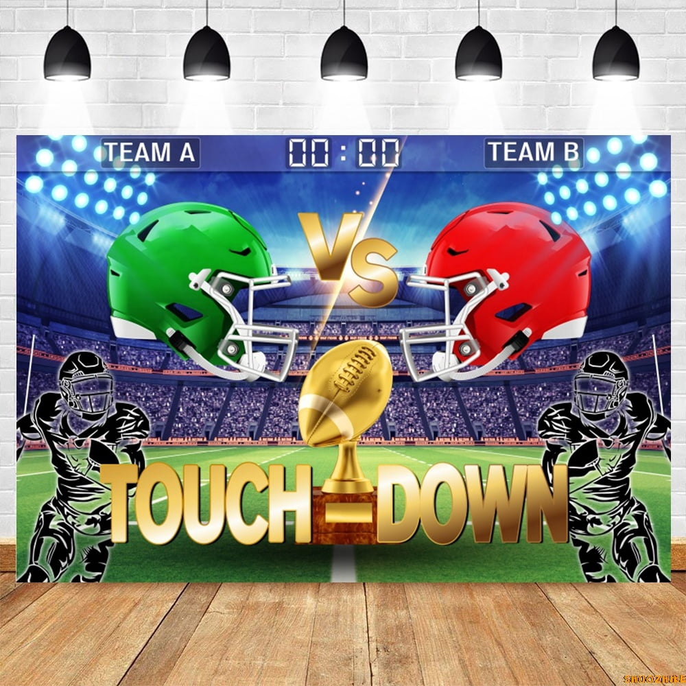 Super Bowl Birthday Theme Backdrop Rugby American Football Field Sports ...