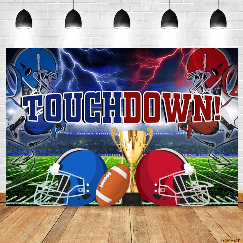 Super Bowl Birthday Theme Backdrop Rugby American Football Field Sports ...
