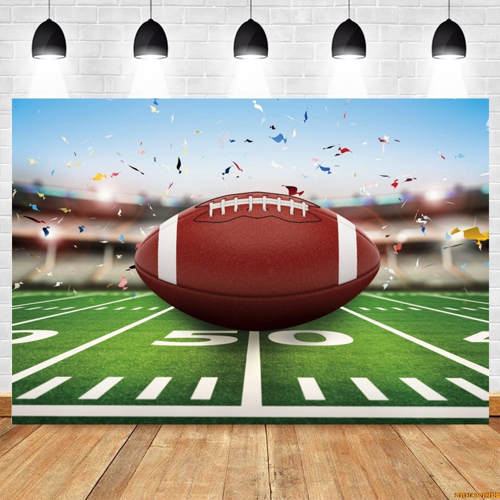 Super Bowl Birthday Theme Backdrop Rugby American Football Field Sports ...