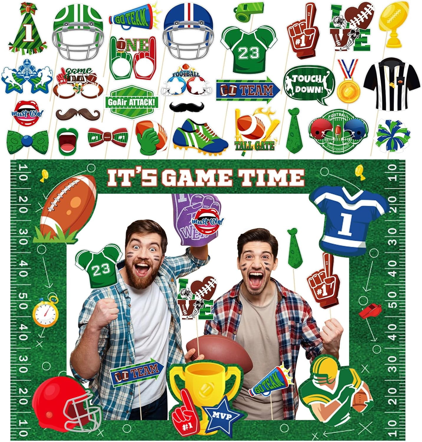 Super Bowl Game Photo Booth Props, Football Sport Game Day Photo Booth ...
