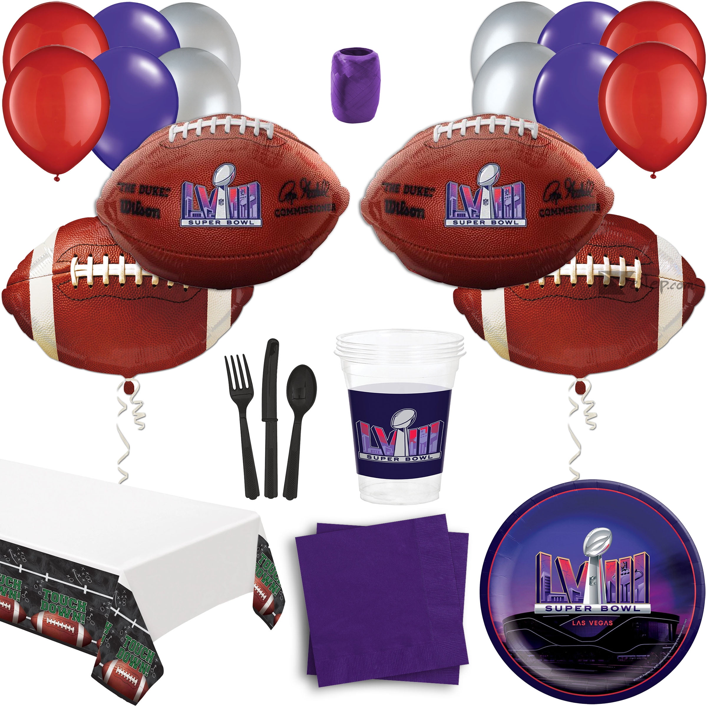 Super Bowl LVIII 2024 Party Supplies, Birthday Banner Decor, 66pc ...