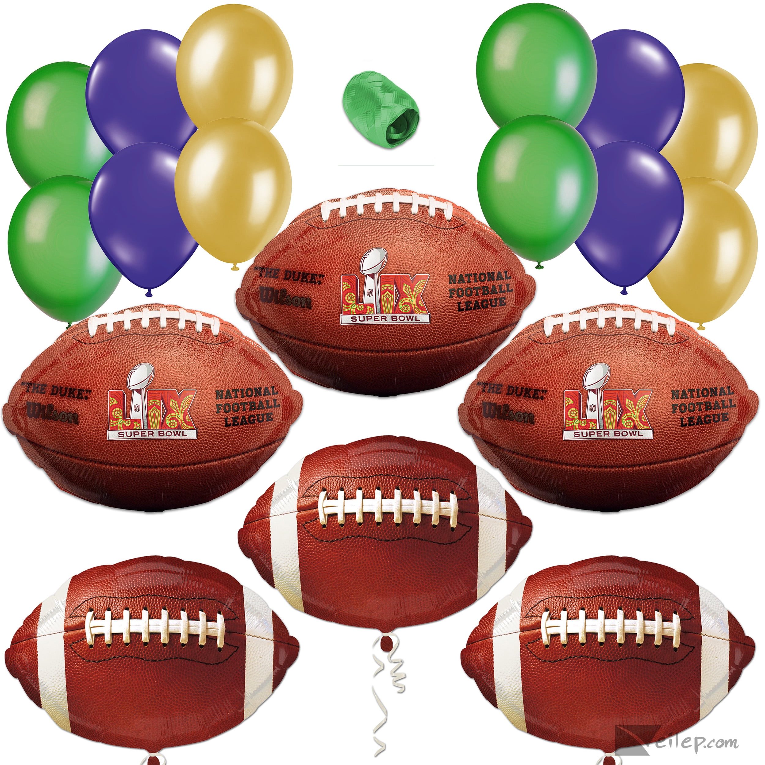Super Bowl LIX 59 Football Party Bouquet 18pc Balloon Pack, Black ...