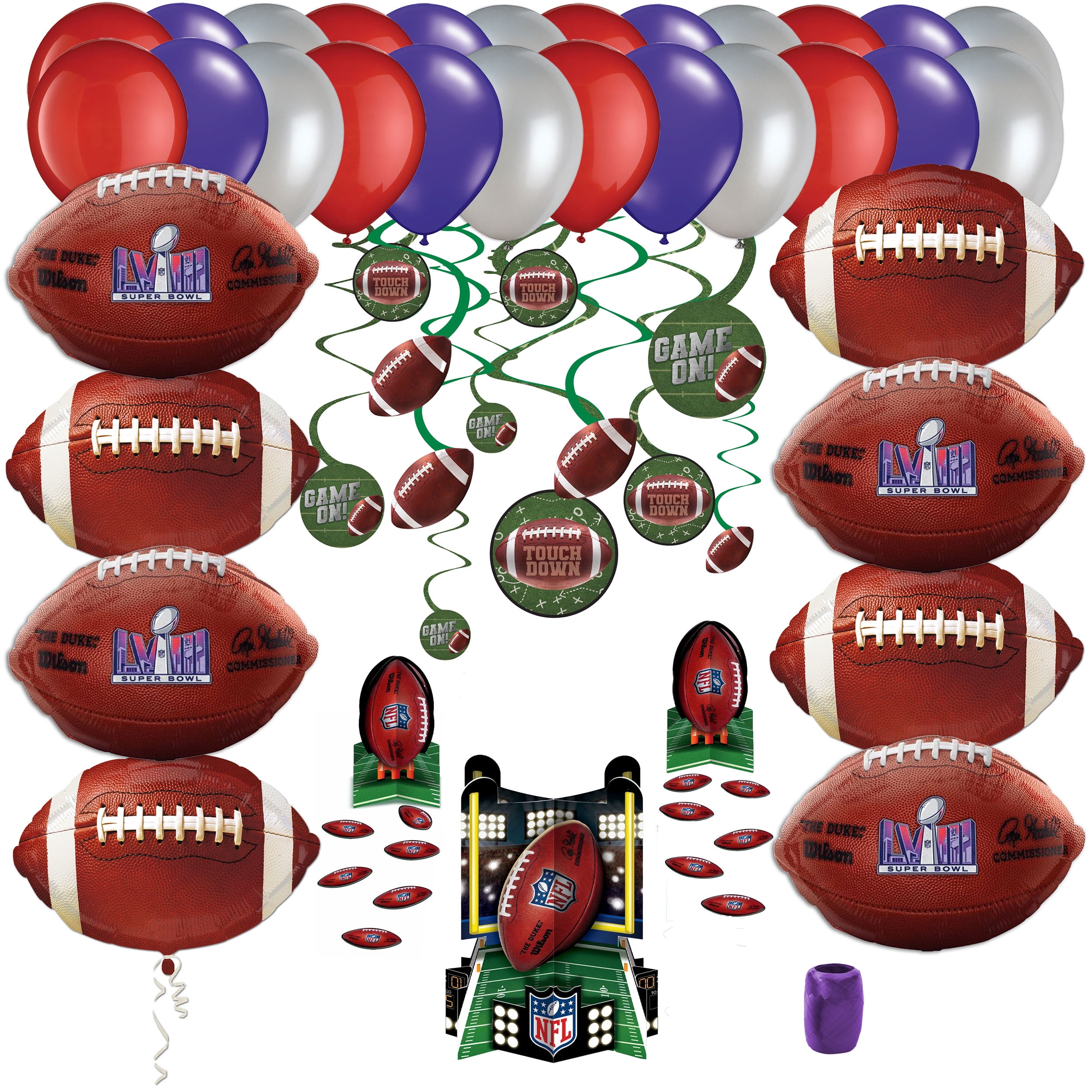 Super Bowl LIX 59 Football Party Supplies 68pc Football Decoration Pack ...