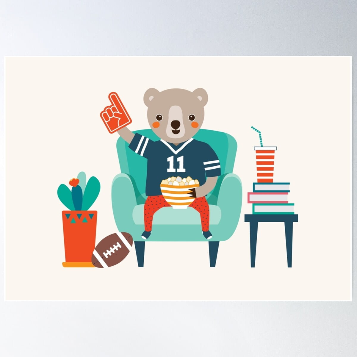 Super Bowl Party Poster Wall Art, Modern Wall Decor For Living Room ...