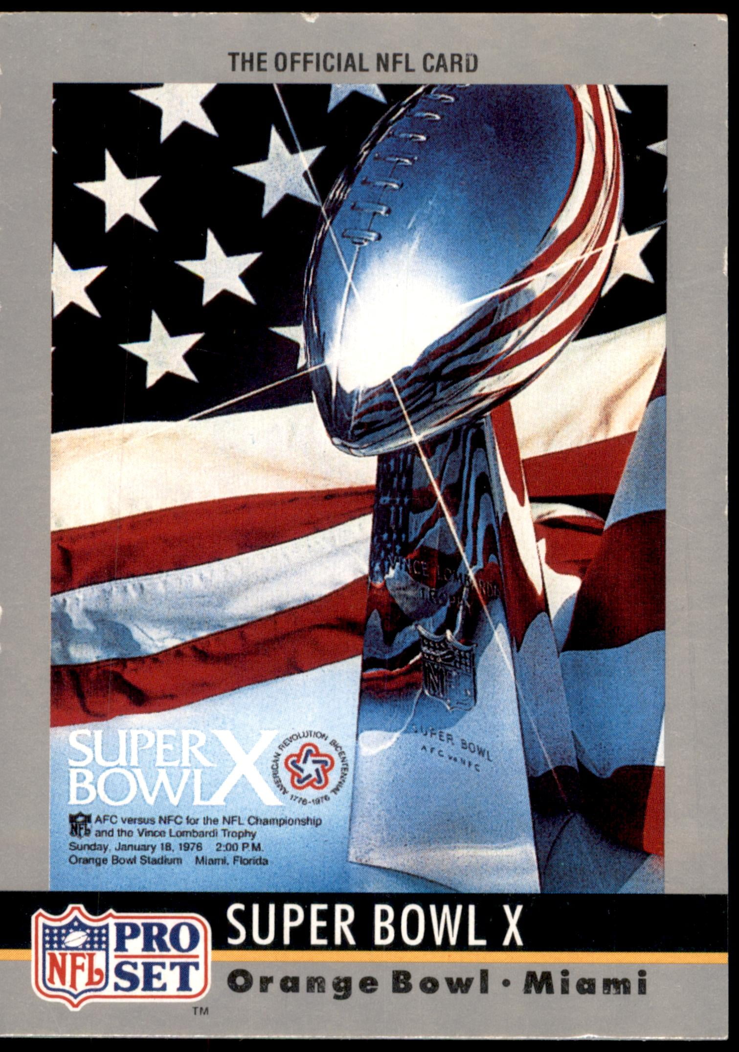 Super Bowl X #10 1990 Pro Set Super Bowl Collectibles - Walmart.com