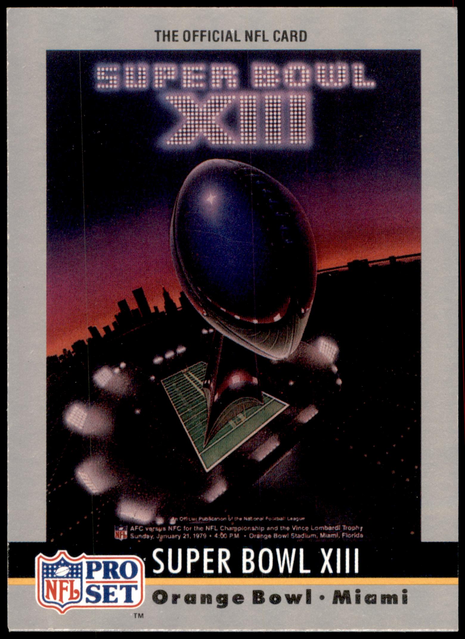 Super Bowl XIII #13 1990 Pro Set Super Bowl Collectibles - Walmart.com