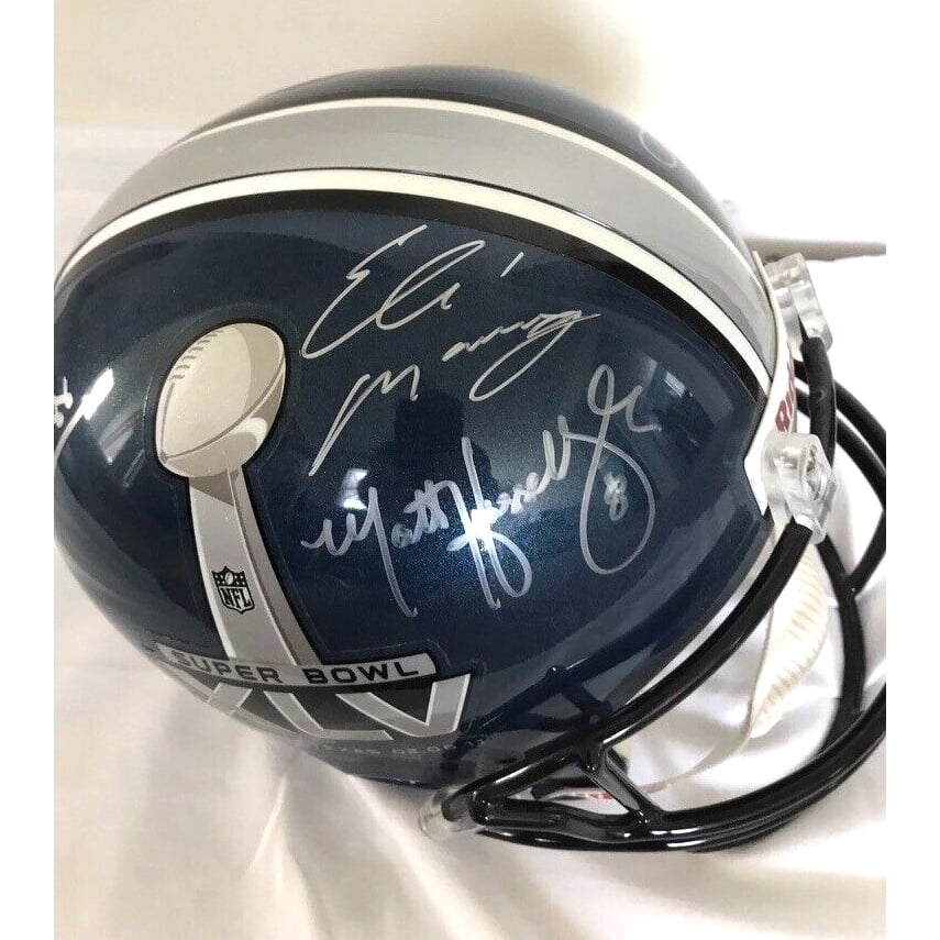 Super Bowl XLV Full Size Replica Helmet Signed by Peyton, Eli, Archie ...