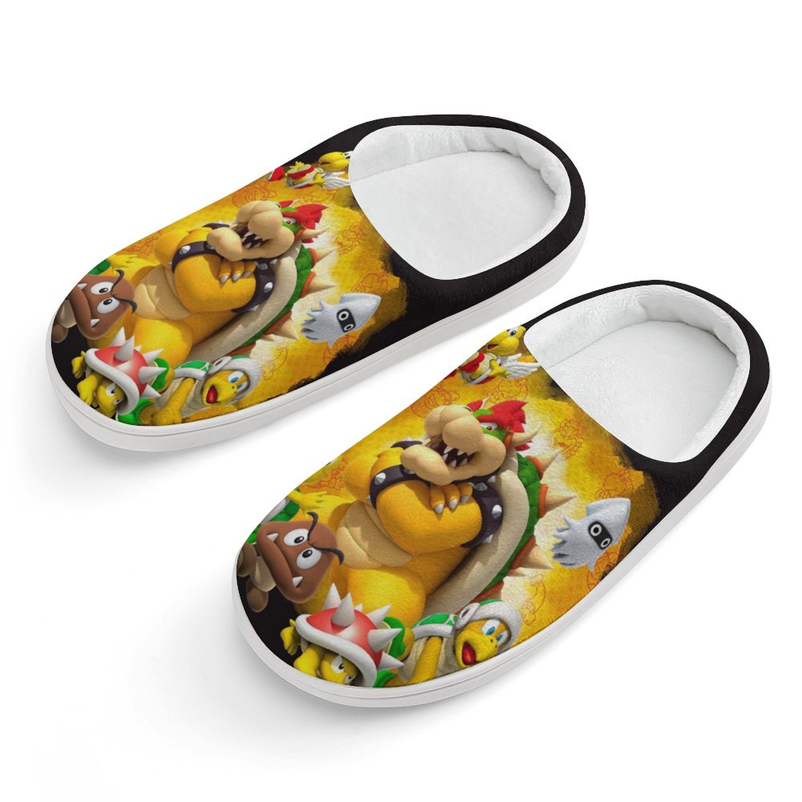 Super Bowser Fluffy House Cotton Slippers Memory Foam Suede Slippers ...