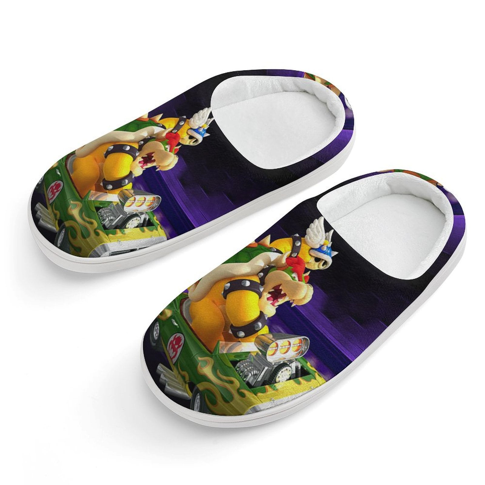 Super Bowser Fluffy House Cotton Slippers Memory Foam Suede Slippers ...