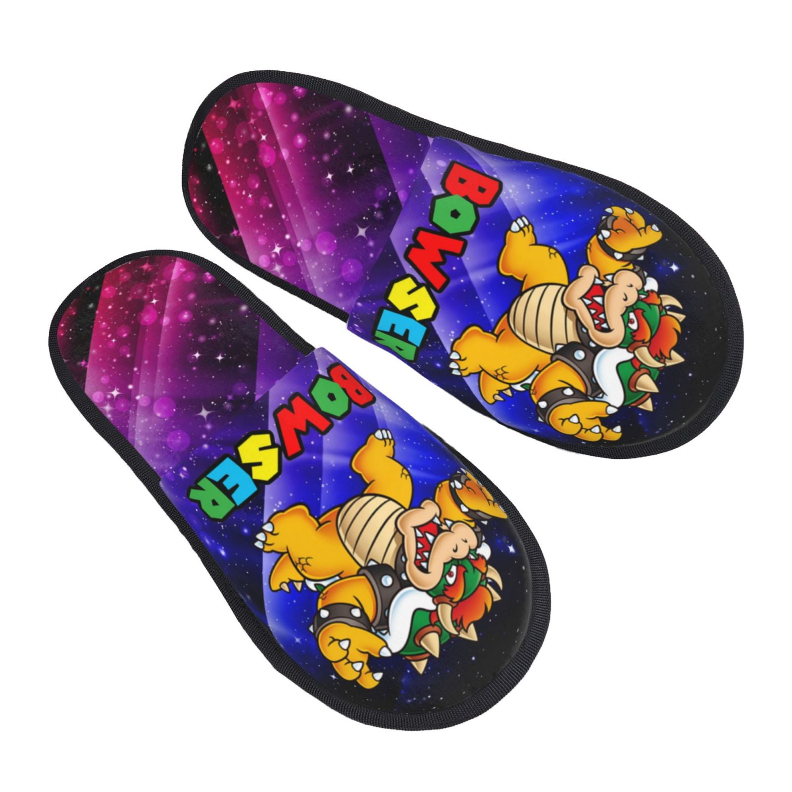 Super Bowser Furry Slippers For Men Women Fuzzy House Slippers Winter ...