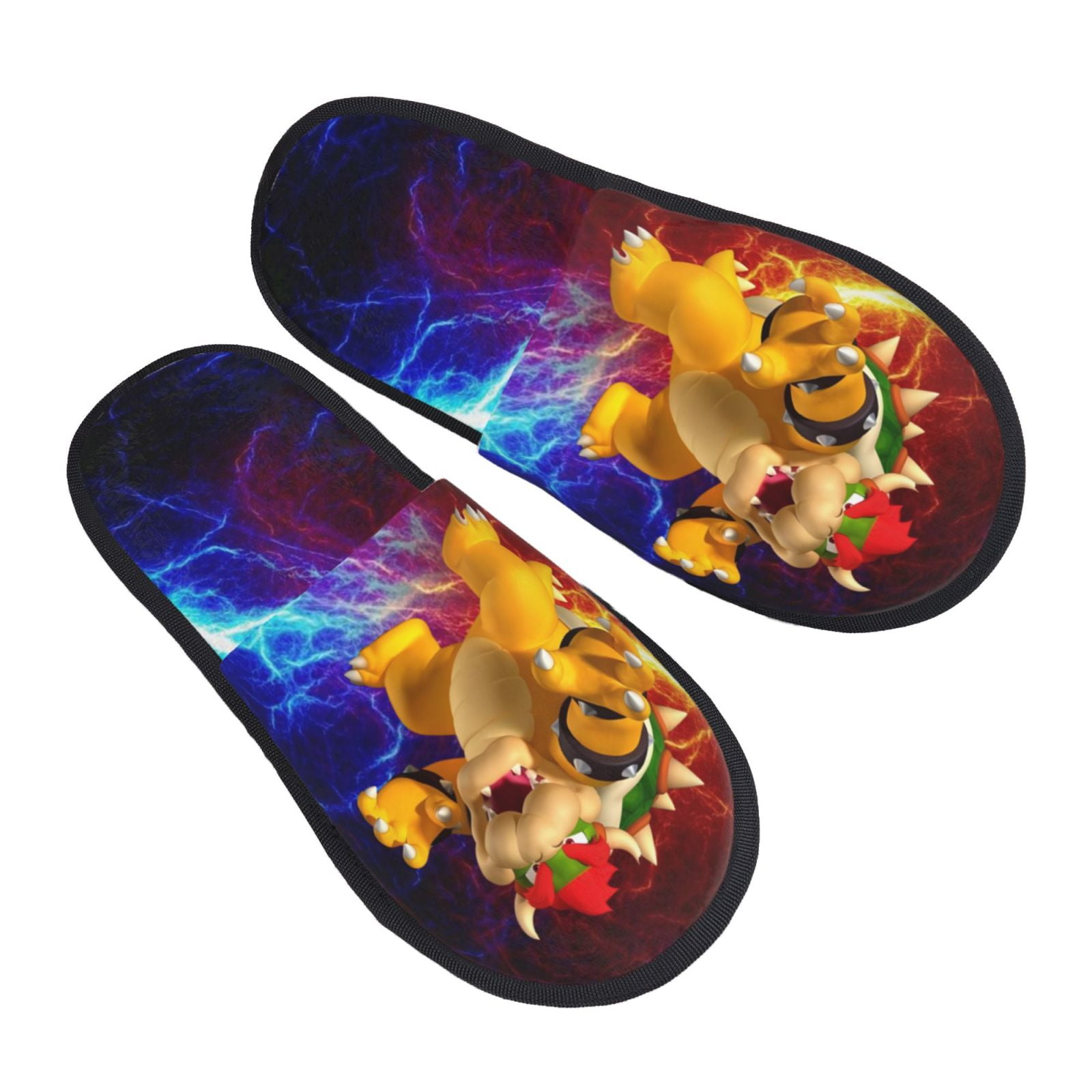Super Bowser Furry Slippers For Men Women Fuzzy House Slippers Winter ...