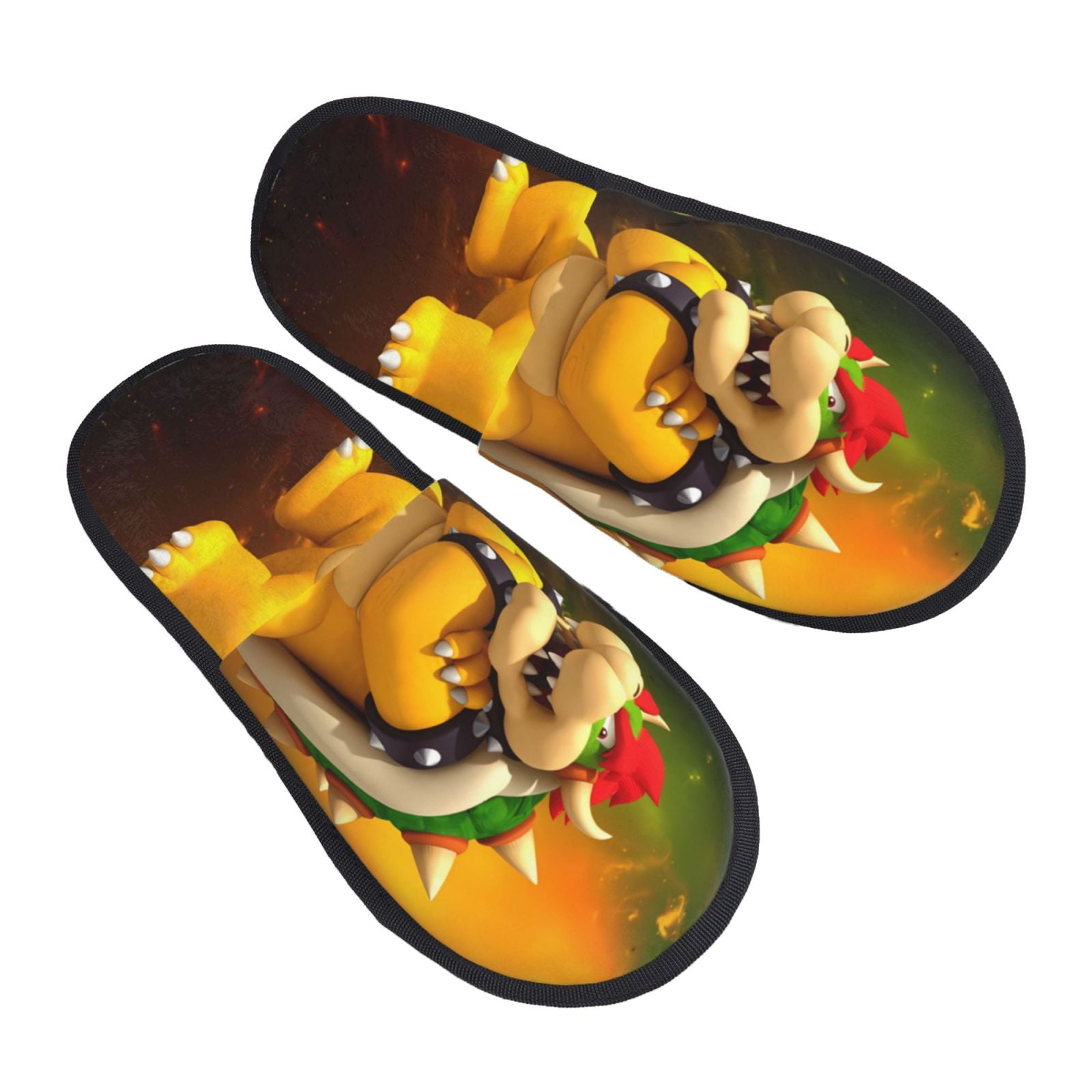 Super Bowser Furry Slippers For Men Women Fuzzy House Slippers Winter ...