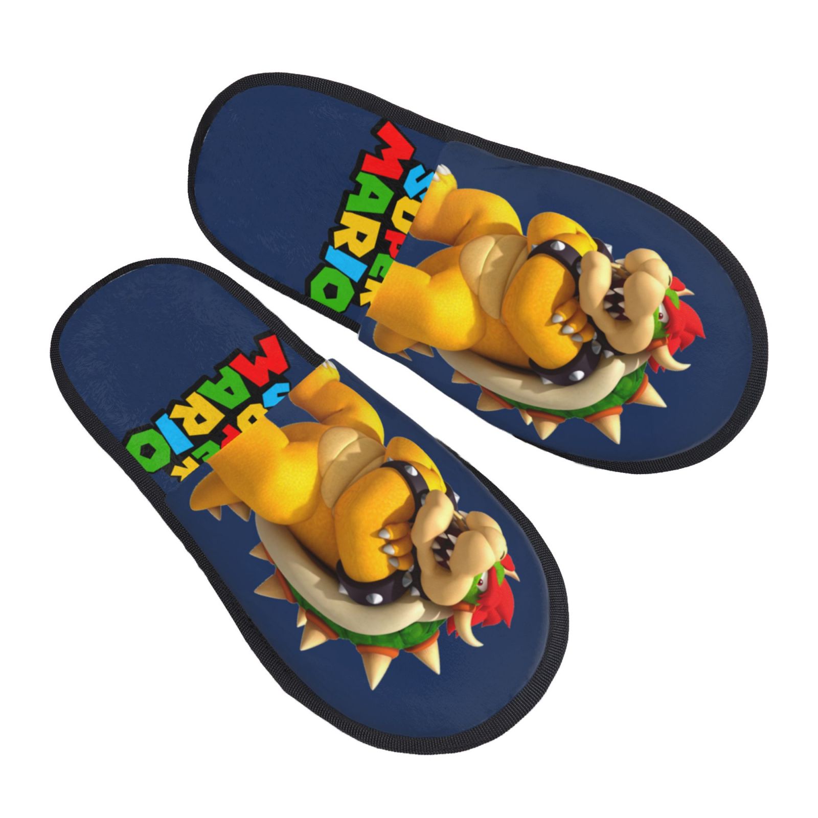 Super Bowser Furry Slippers For Men Women Fuzzy House Slippers Winter ...