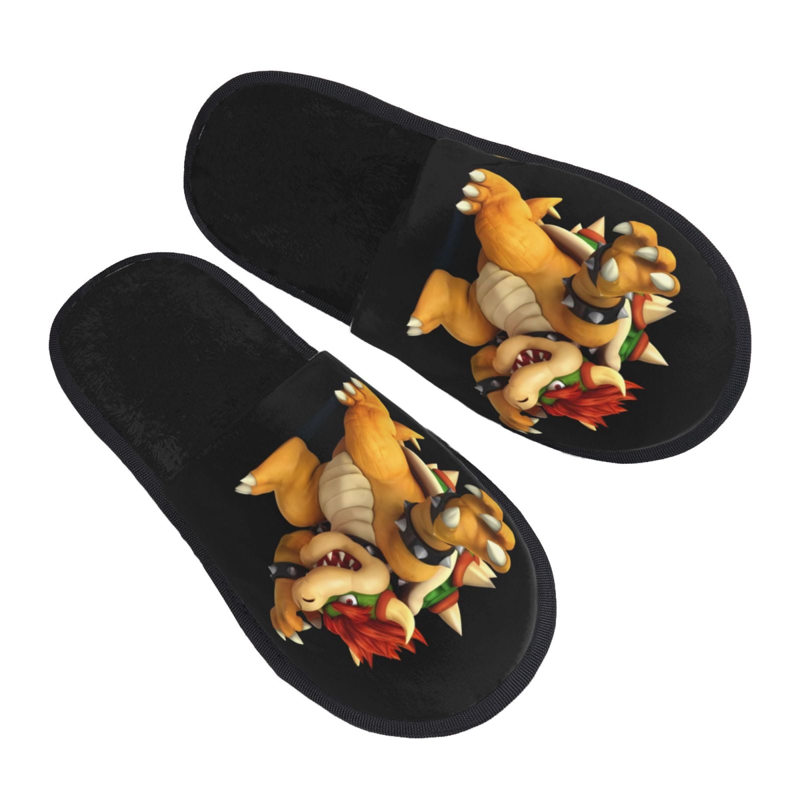 Super Bowser Furry Slippers For Men Women Fuzzy House Slippers Winter ...