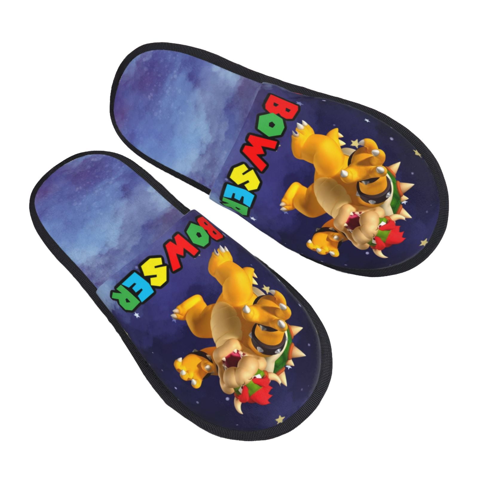 Super Bowser Furry Slippers For Men Women Fuzzy House Slippers Winter ...