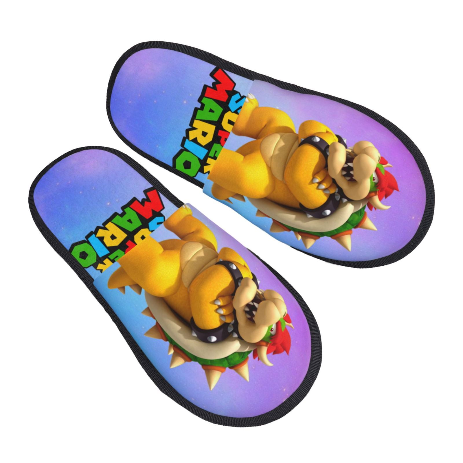 Super Bowser Furry Slippers For Men Women Fuzzy House Slippers Winter ...