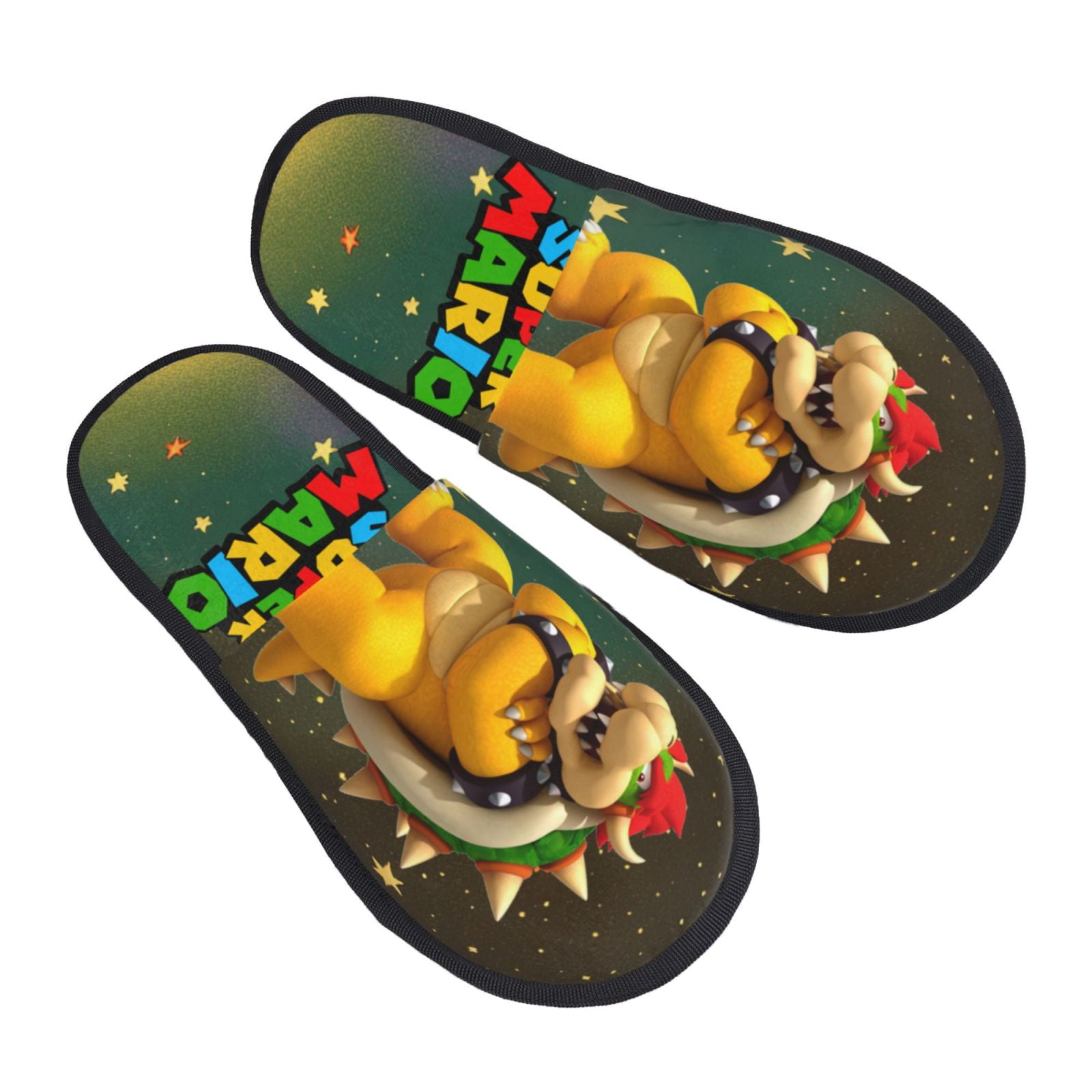 Super Bowser Furry Slippers For Men Women Fuzzy House Slippers Winter ...