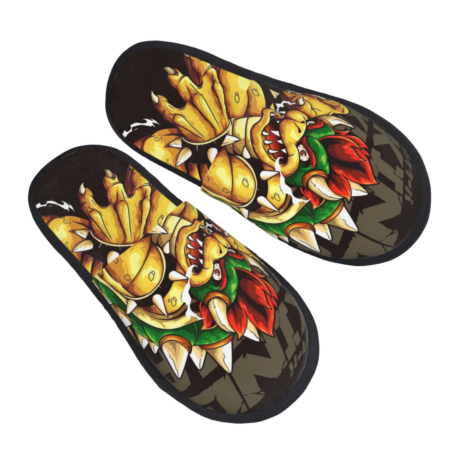 Super Bowser Furry Slippers For Men Women Fuzzy House Slippers Winter ...
