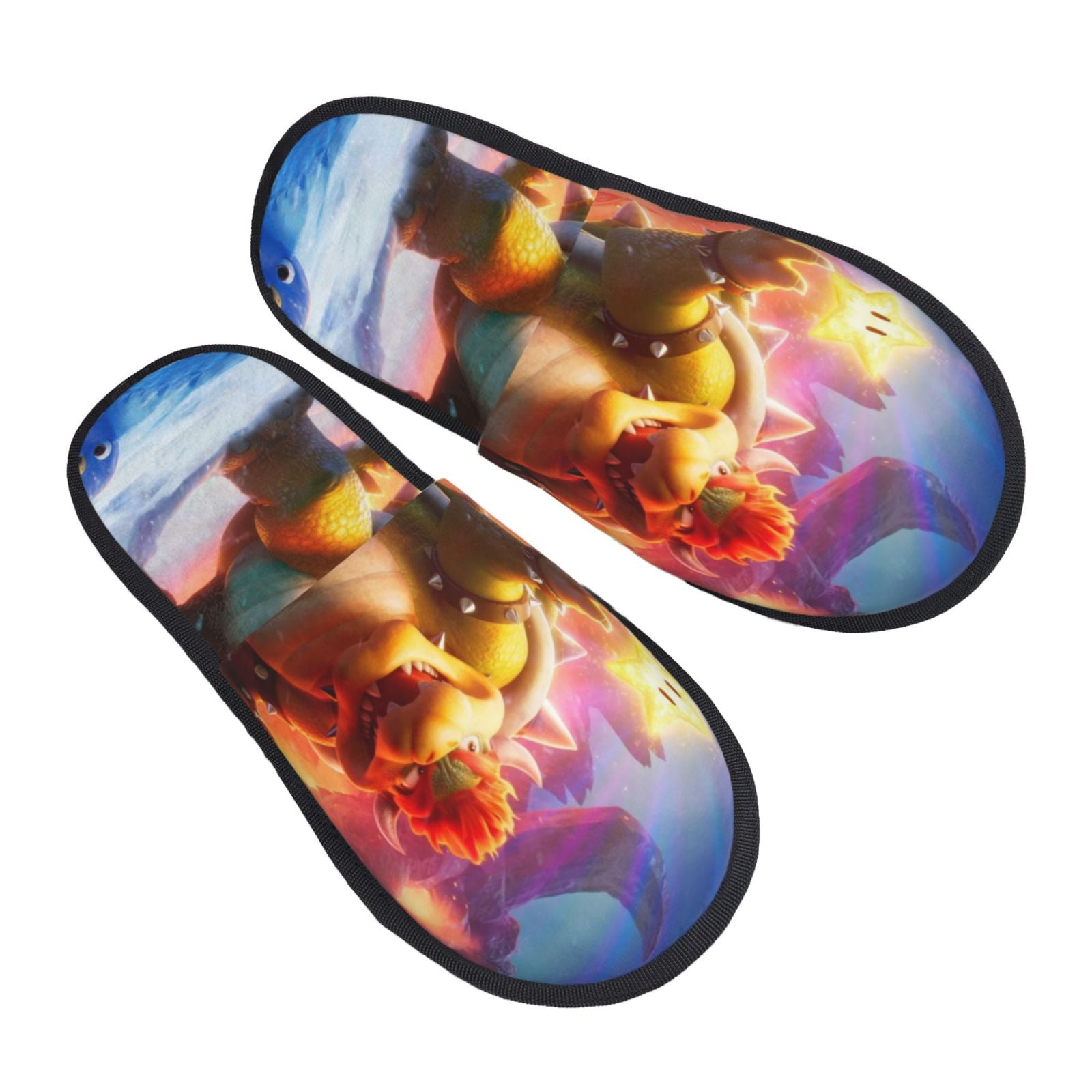 Super Bowser Furry Slippers For Men Women Fuzzy House Slippers Winter ...