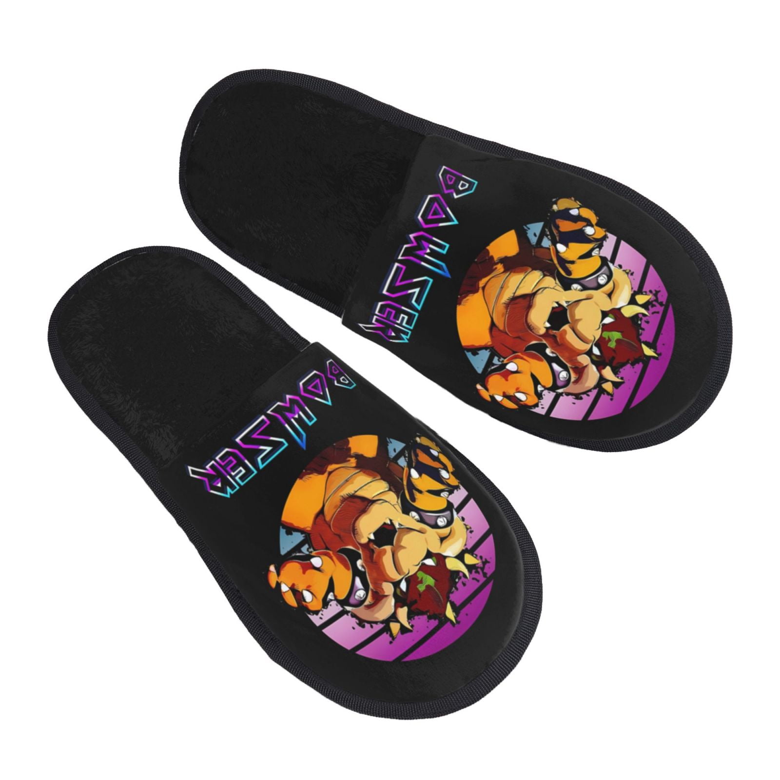 Super Bowser Furry Slippers For Men Women Fuzzy House Slippers Winter ...
