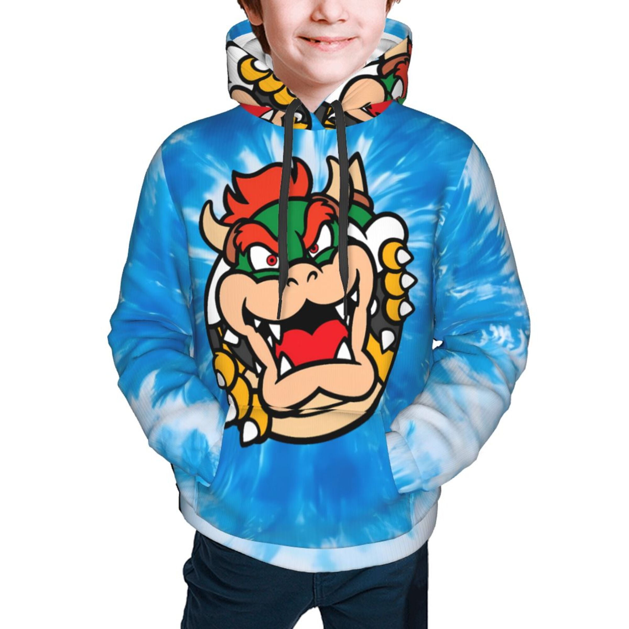 Super Bowser Kids' Hoodie 3d Print Sweatshirt Soft Pullover Hooded With Big Pockets For Boys Or ...