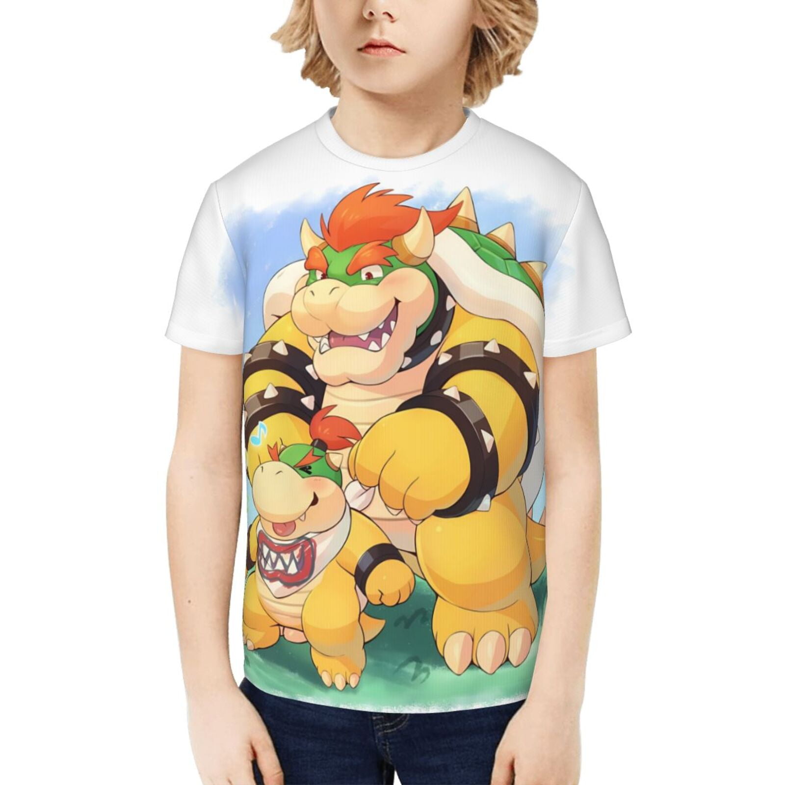 Super Bowser Kids T-Shirt 3d Printed Graphic T-Shirts Boys And Girls Short Sleeve Shirts For ...