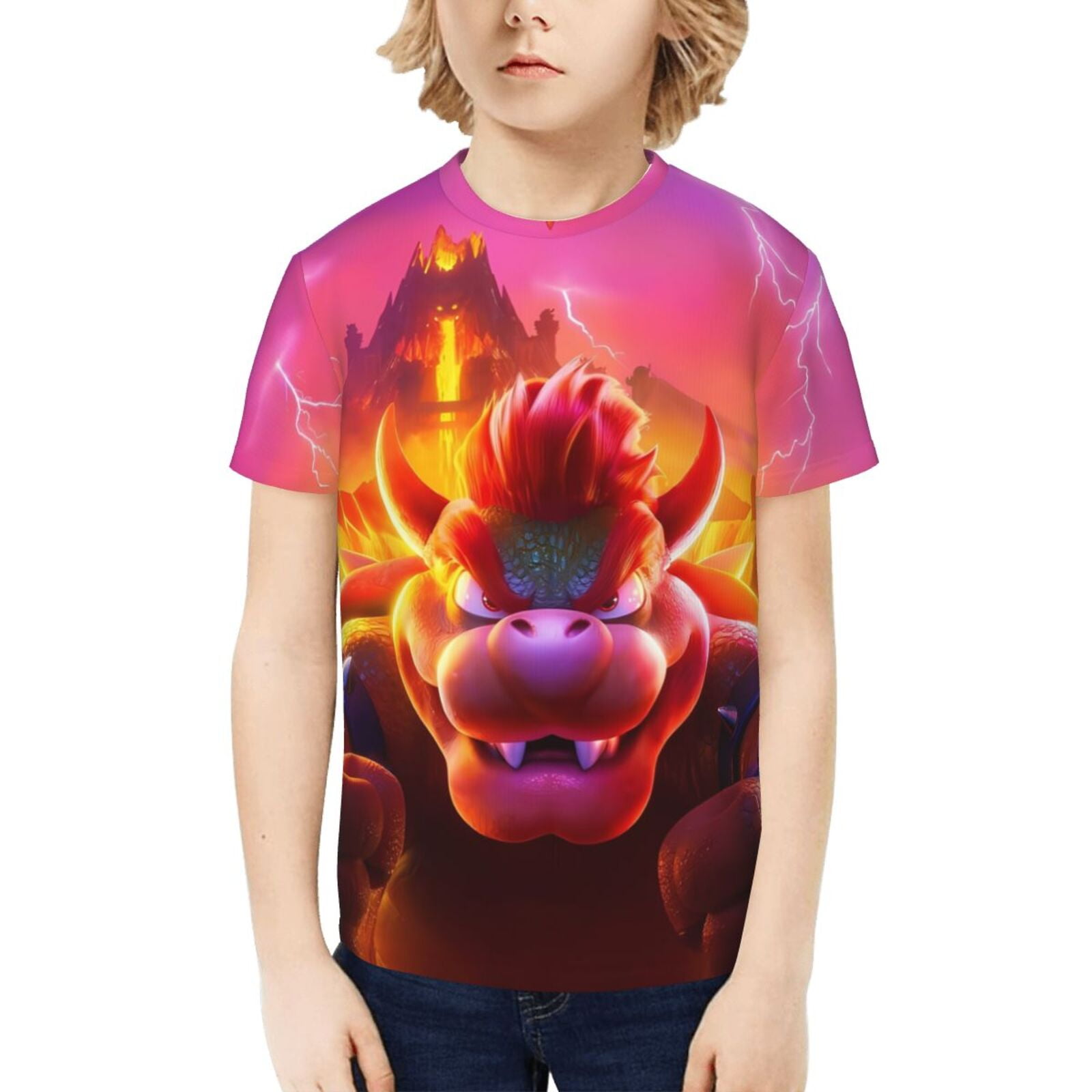 Super Bowser Kids T-Shirt 3d Printed Graphic T-Shirts Boys And Girls Short Sleeve Shirts For ...