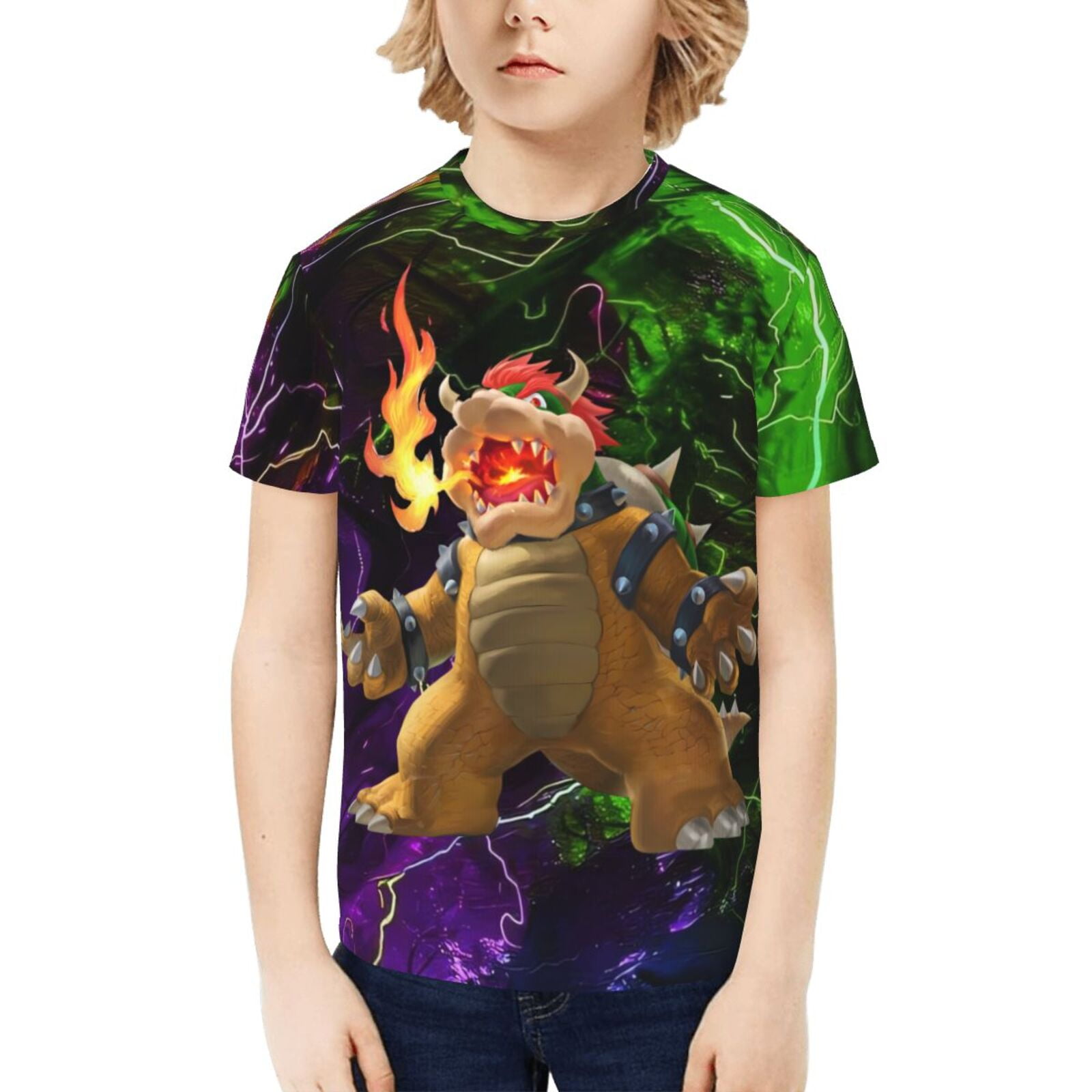 Super Bowser Kids T-Shirt 3d Printed Graphic T-Shirts Boys And Girls Short Sleeve Shirts For ...