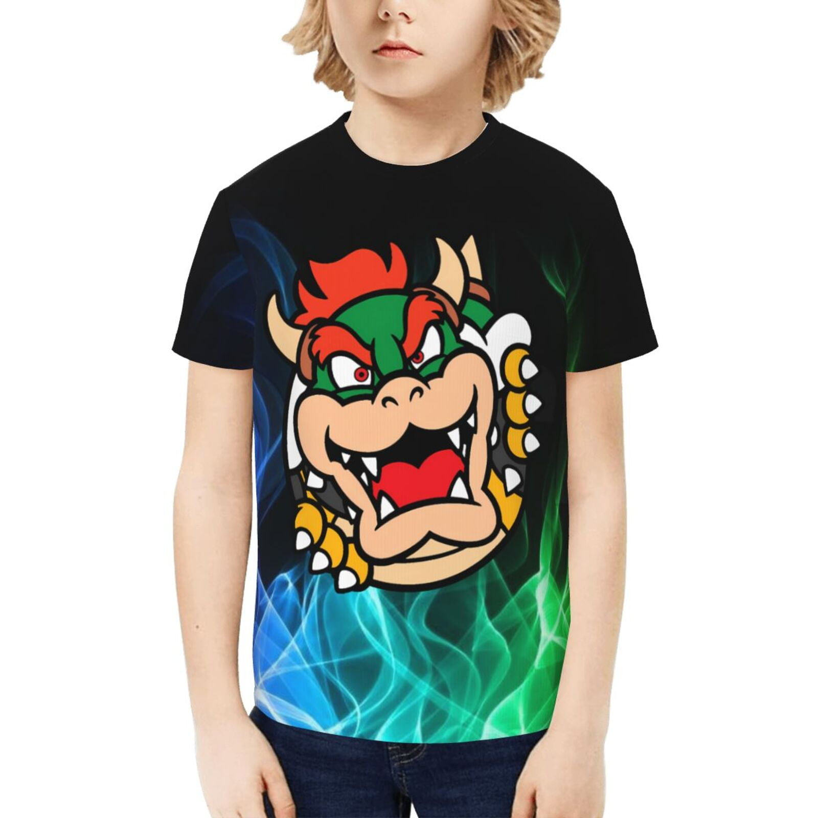 Super Bowser Kids T-Shirt 3d Printed Graphic T-Shirts Boys And Girls Short Sleeve Shirts For ...