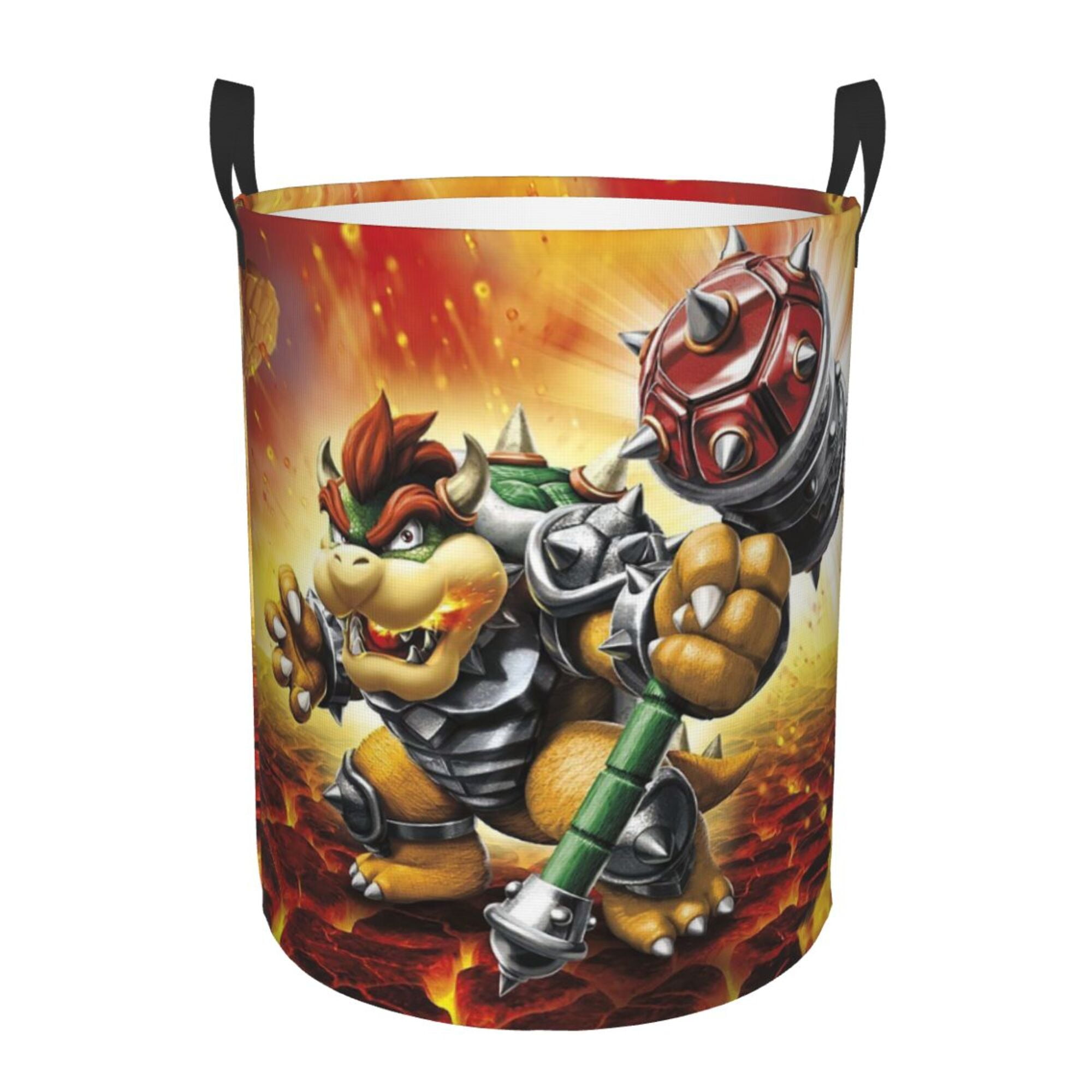 Super Bowser Storage Basket Laundry Hamper Collapsible Round Storage ...