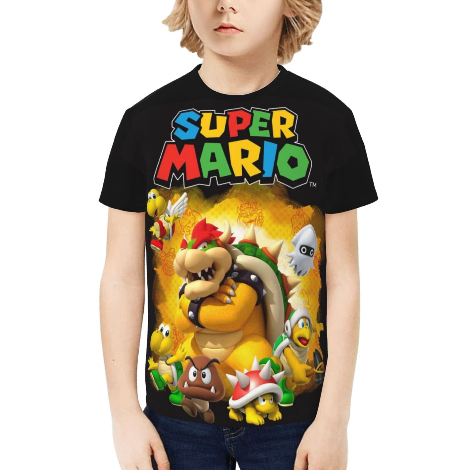Super Bowser Teenage T-Shirt Graphic Short Sleeve Shirts Tees For Boy ...