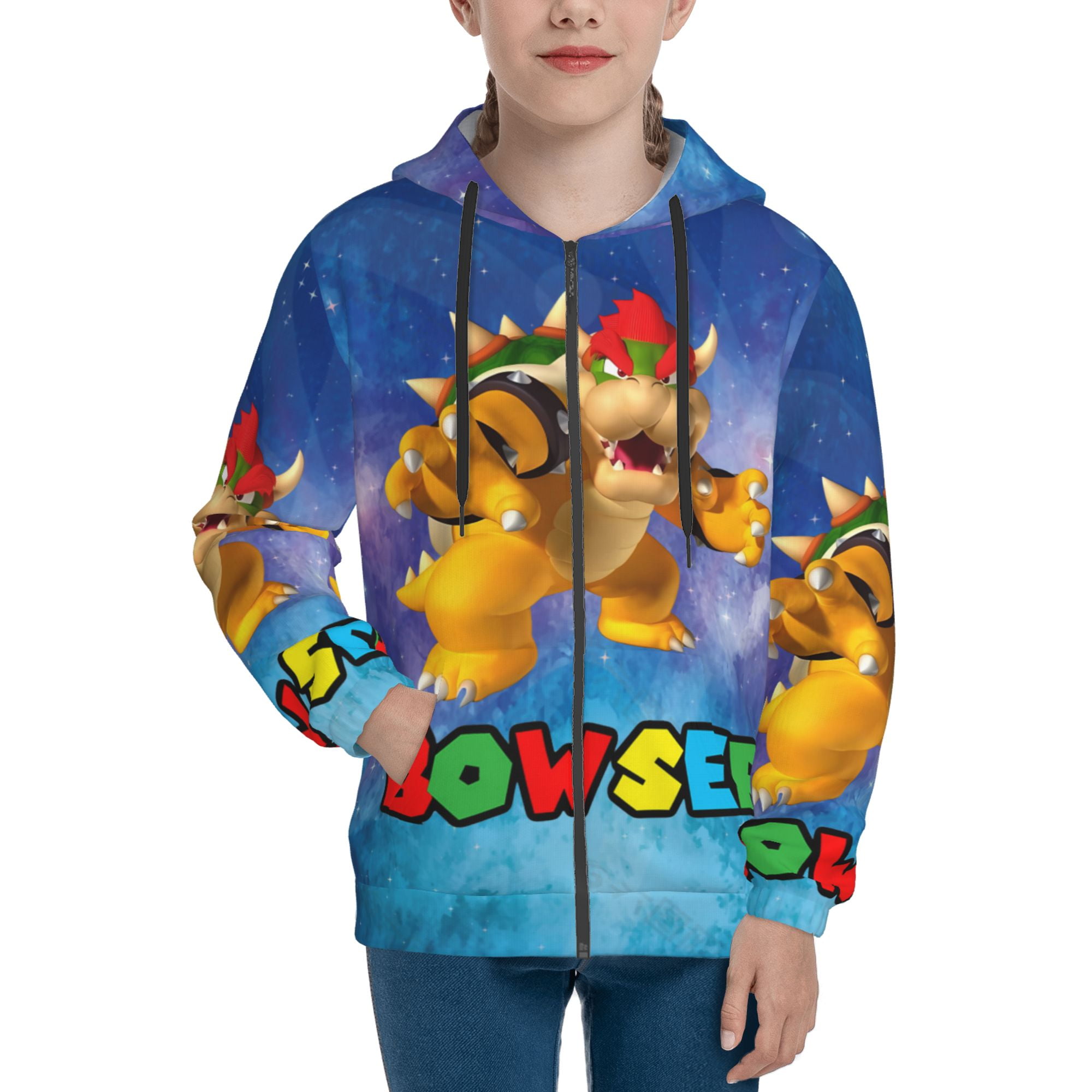 Super Bowser Teens Boys Girls Zip Up Hoodies 3d Print Long Sleeve ...