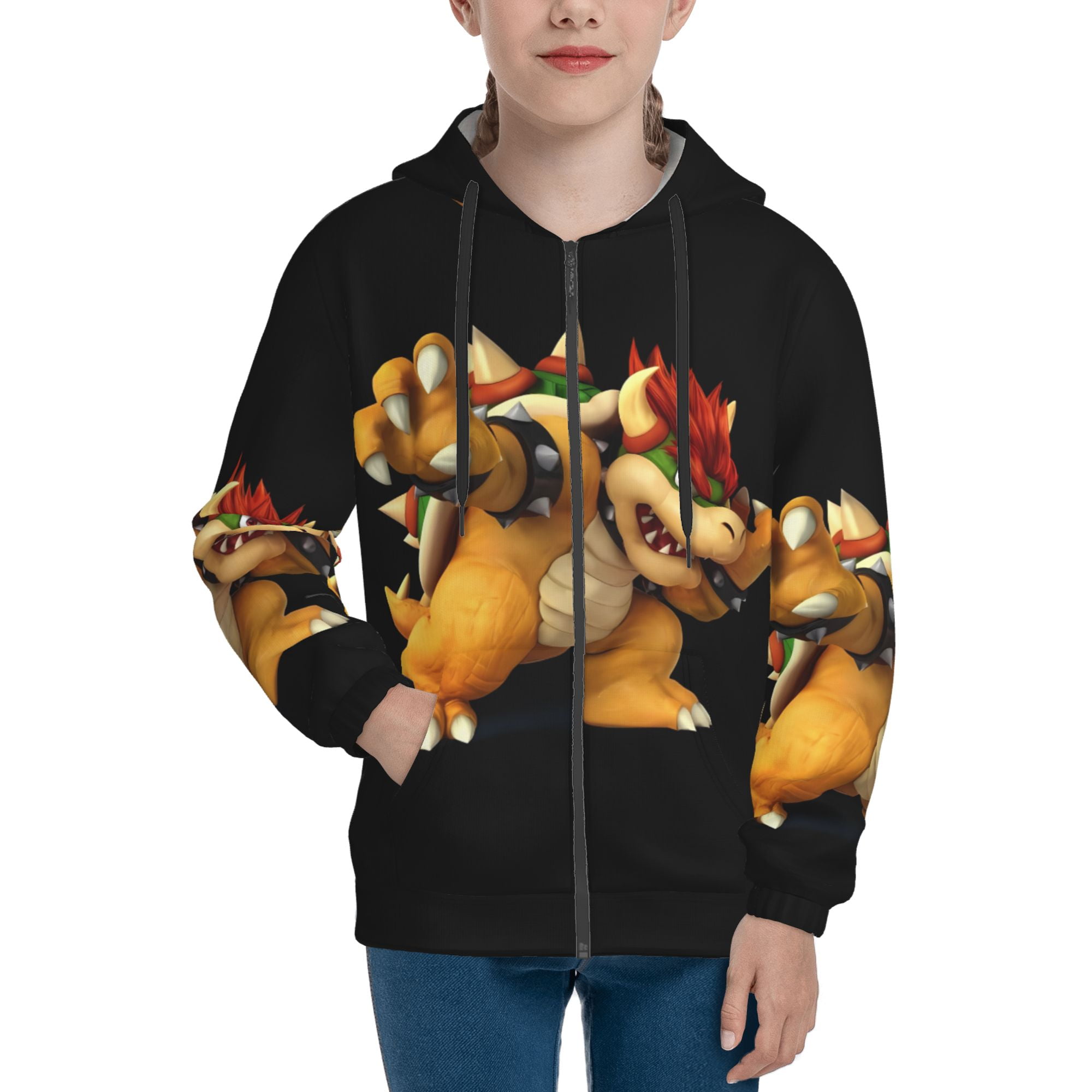 Super Bowser Teens Boys Girls Zip Up Hoodies 3d Print Long Sleeve ...