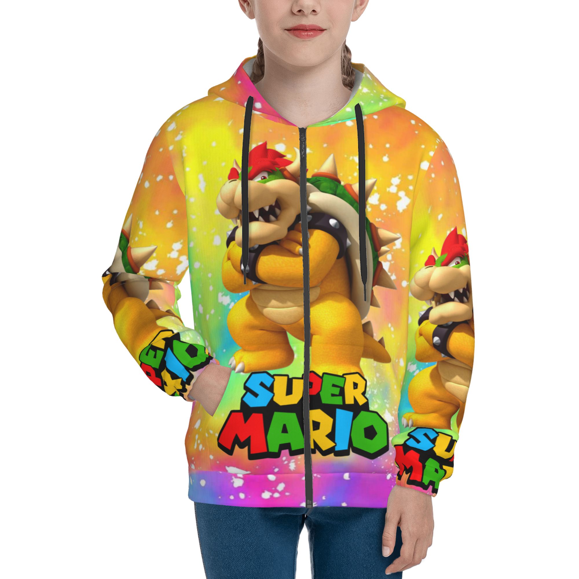 Super Bowser Teens Boys Girls Zip Up Hoodies 3d Print Long Sleeve ...