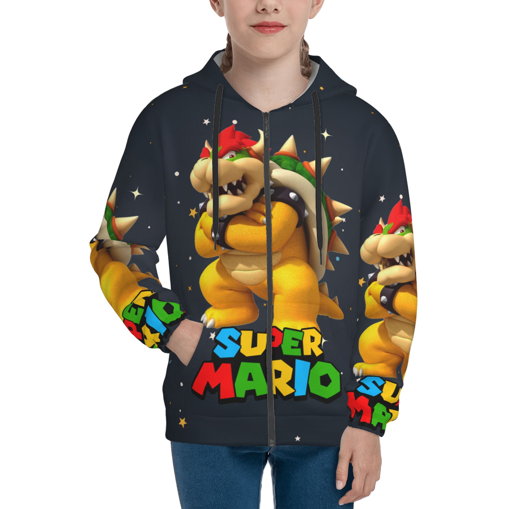 Super Bowser Teens Boys Girls Zip Up Hoodies 3d Print Long Sleeve ...