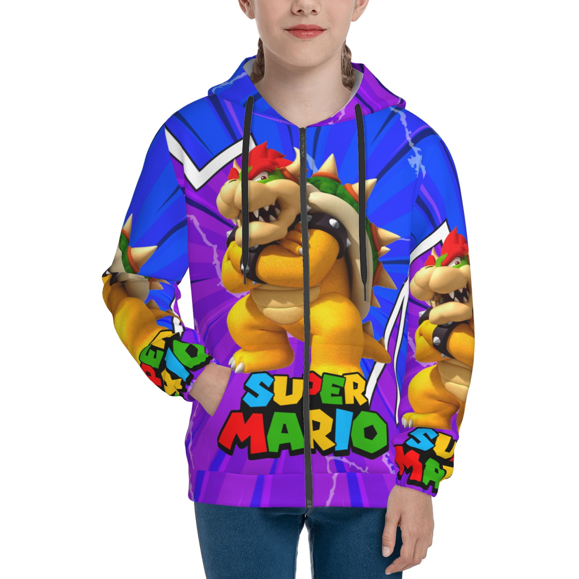 Super Bowser Teens Boys Girls Zip Up Hoodies 3d Print Long Sleeve ...