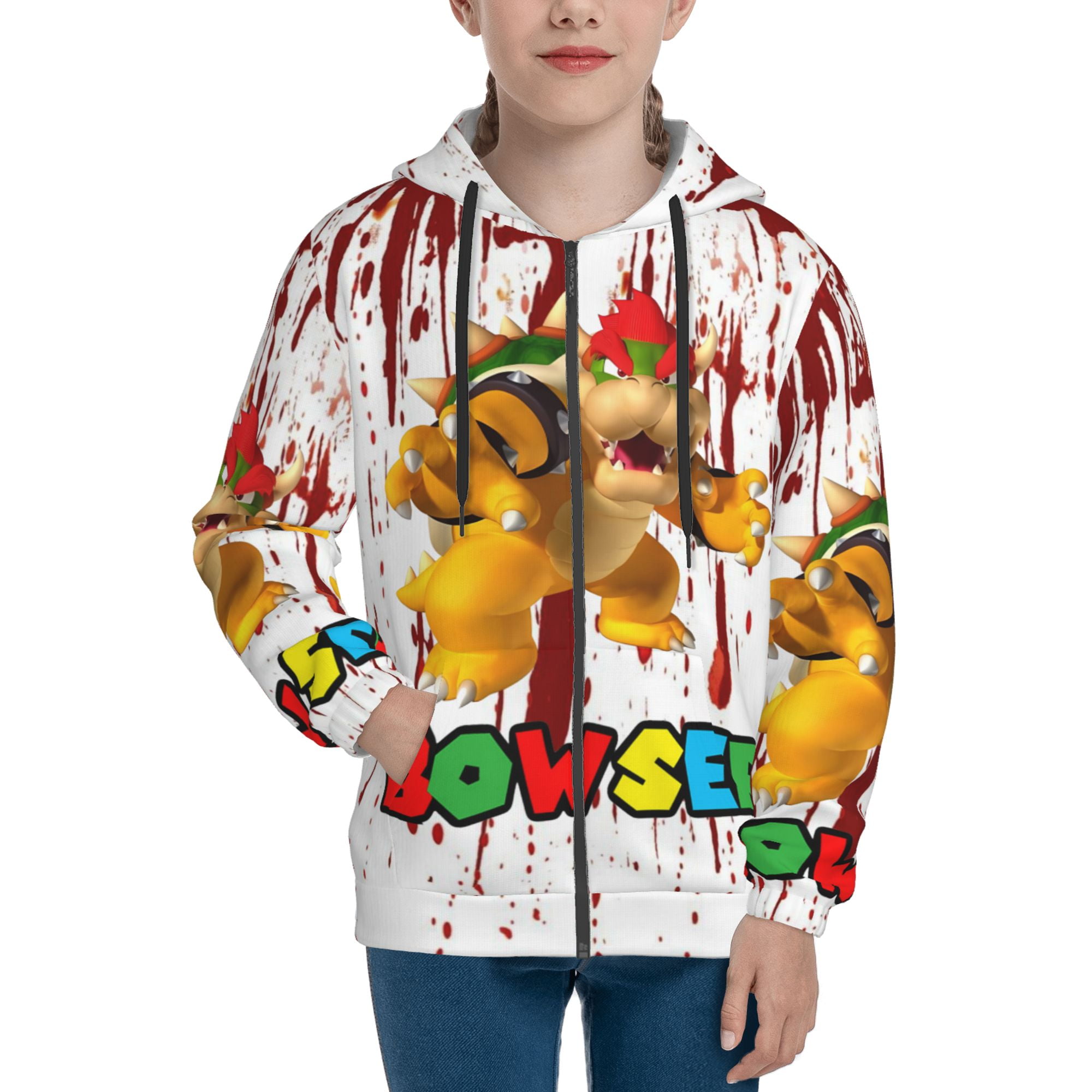 Super Bowser Teens Boys Girls Zip Up Hoodies 3d Print Long Sleeve ...