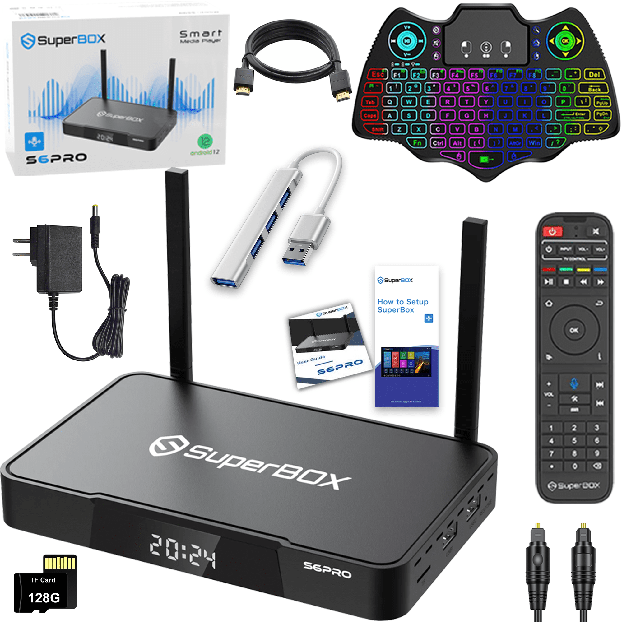 Super Box S6 Pro 4G + 32G Storage 2025 Bundle with 128G TF Card ...