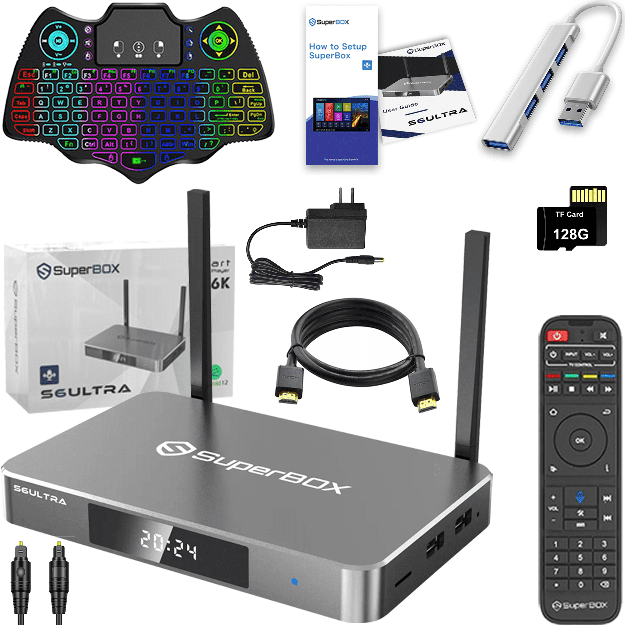 Super Box S6 Ultra Full Loaded TV Box 4G RAM & 128G Storage with USB ...