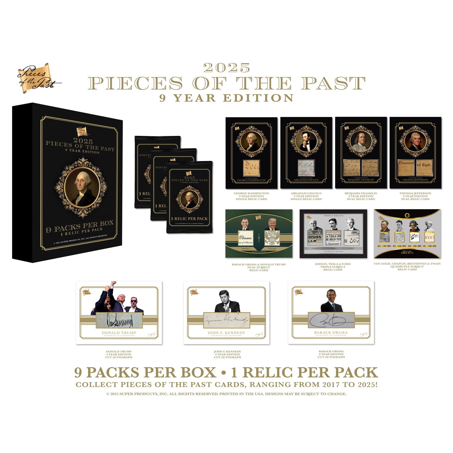 Super Break 2025 Pieces of the Past 9 Year Collection Trading Card Box ...