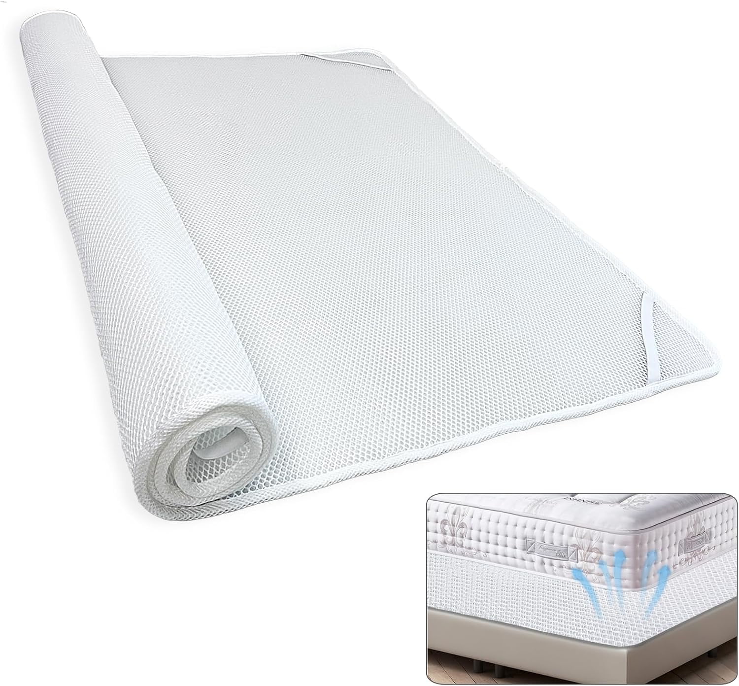 Super Breathable 3D Mesh RV Mattress Underlay - Fits Standard Queen ...