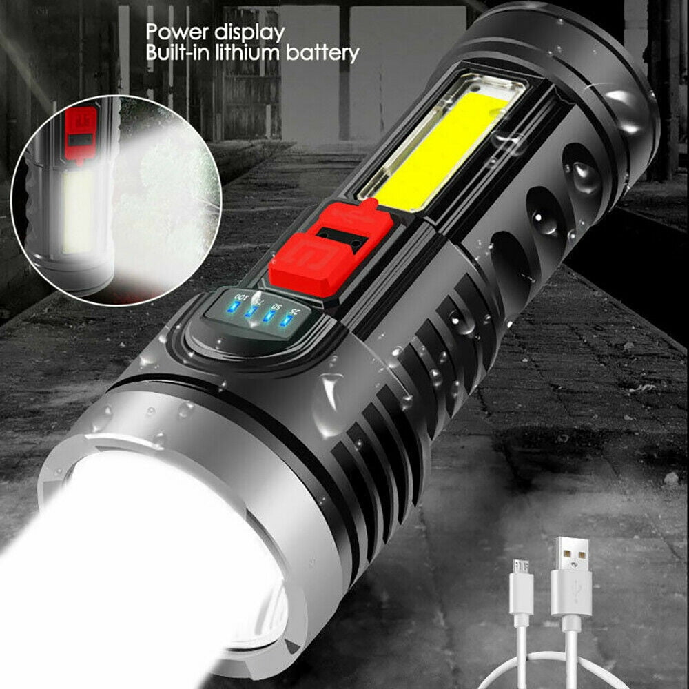 Super Bright 100000LM Torch Led Flashlight USB Rechargeable Tactical ...