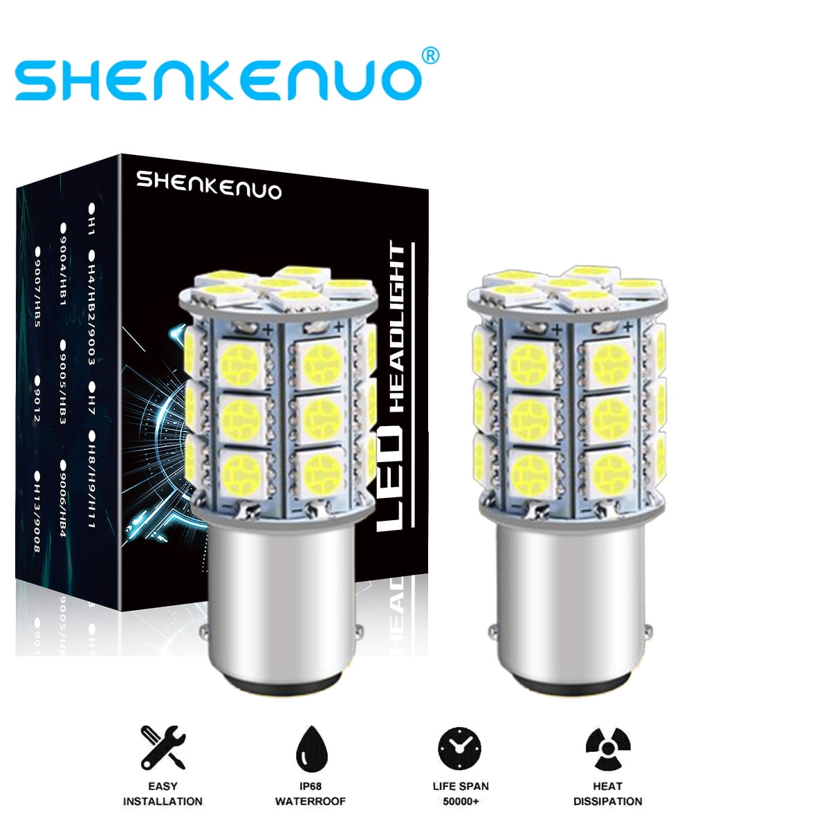 Super Bright 1156 LED Reverse Backup Light 6000K White Parking DRL Lamp ...