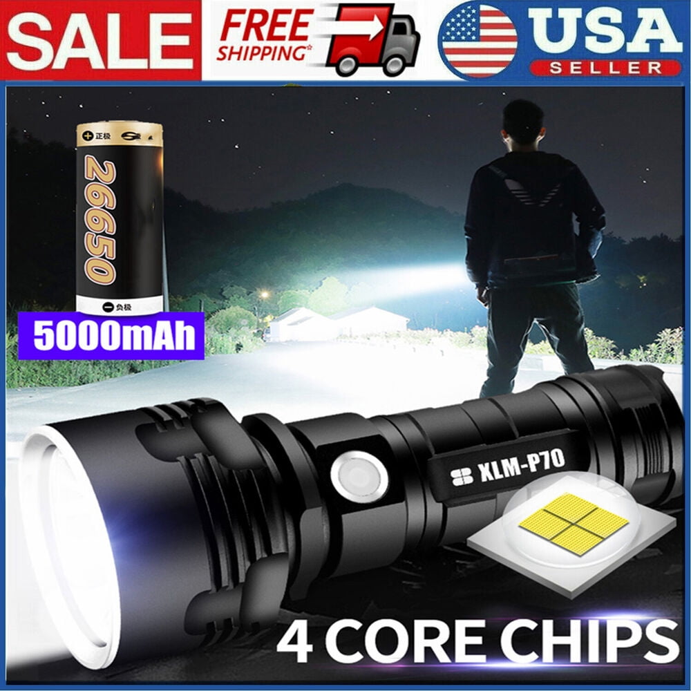 Super Bright 90000LM Flashlight LED P70 L2 Tactical Torch Light Outddor ...