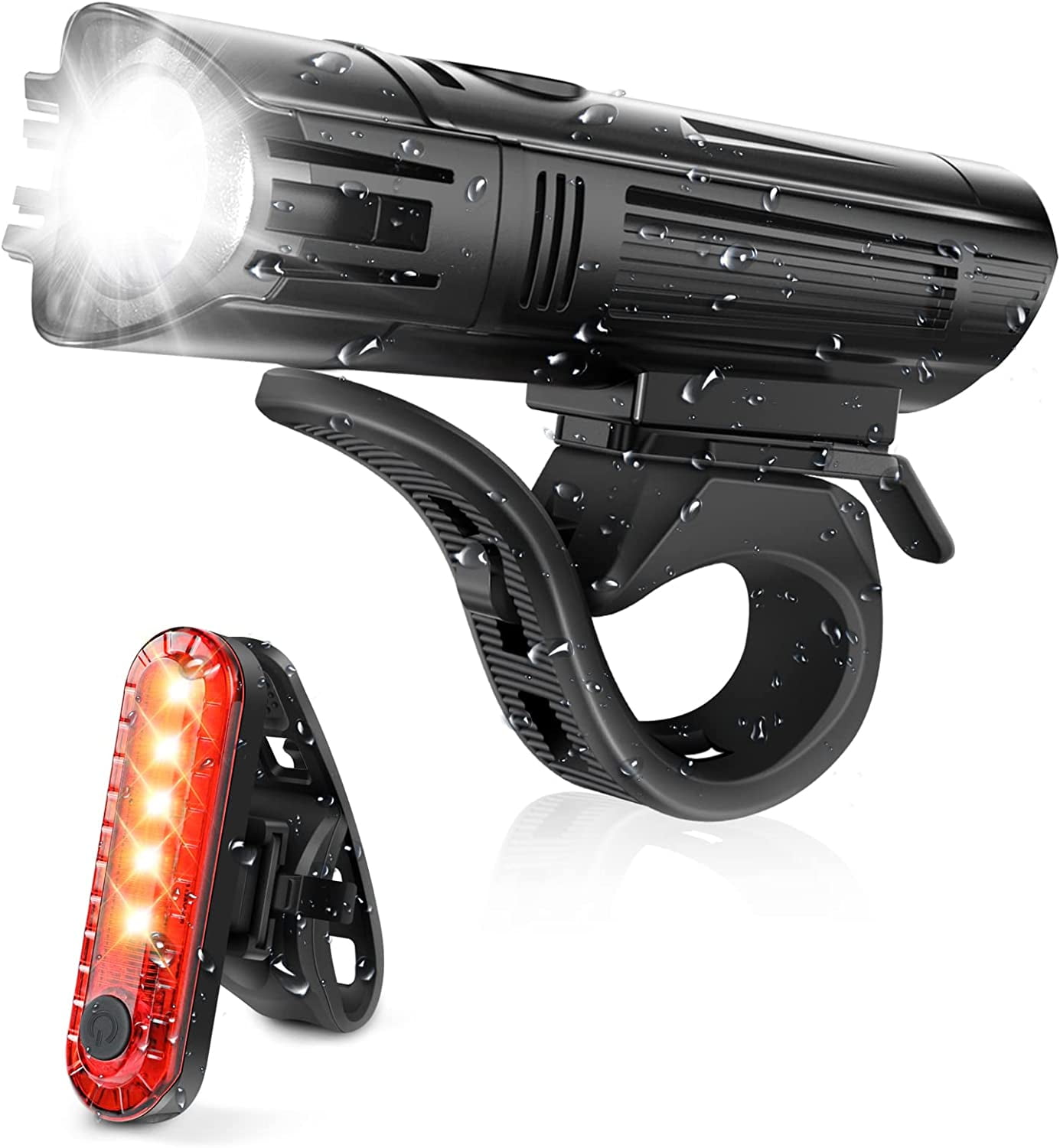 Super Bright Bike Light Set, Powerful LED USB Rechargeable Front ...