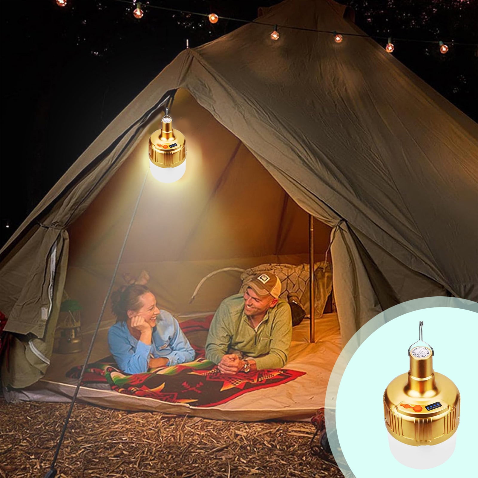 Super Bright Camping Solar Rechargeable Bulb Home Lighting LED Wireless ...