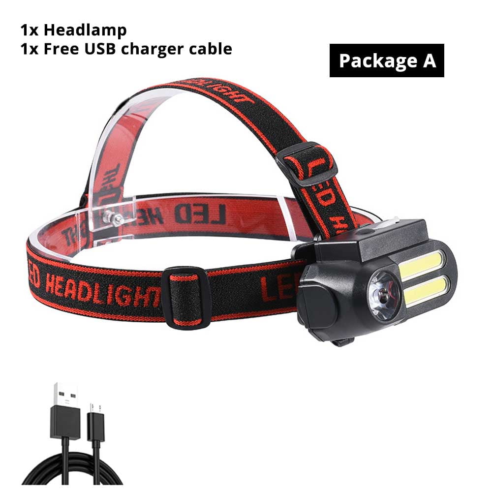 Super Bright Cob Led Headlamp Work Light 4 Modes Waterproof Headlamp ...